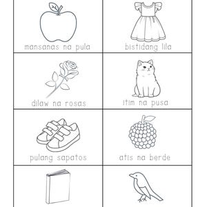 Mga Salita Sa Filipino! Vocabulary Worksheets & Flashcards - Etsy