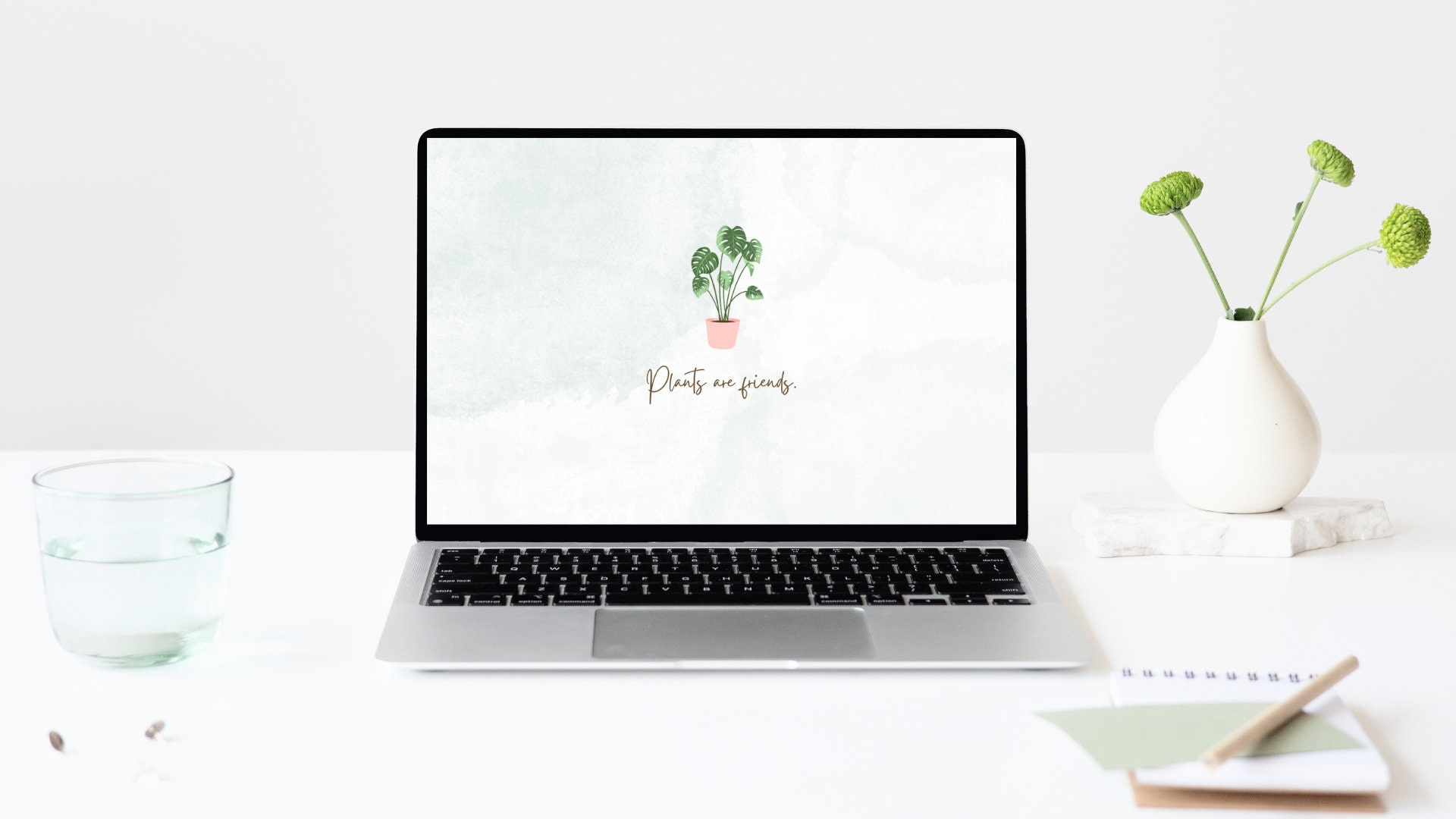 BOHO Desktop Wallpaper | Minimalist| Plant Lover| Neutral Wallpaper - Etsy
