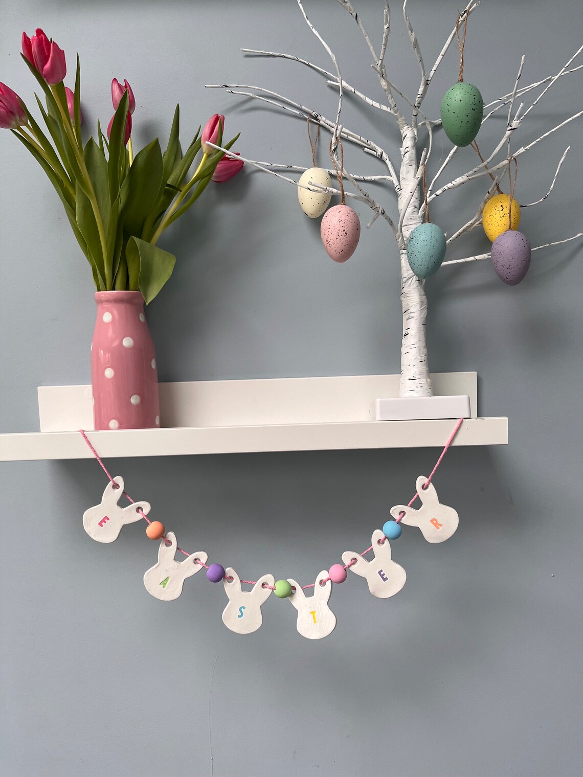 Pretty Pastels, Bunny Rabbit Garland/ Bunting, Easter/ Spring ...