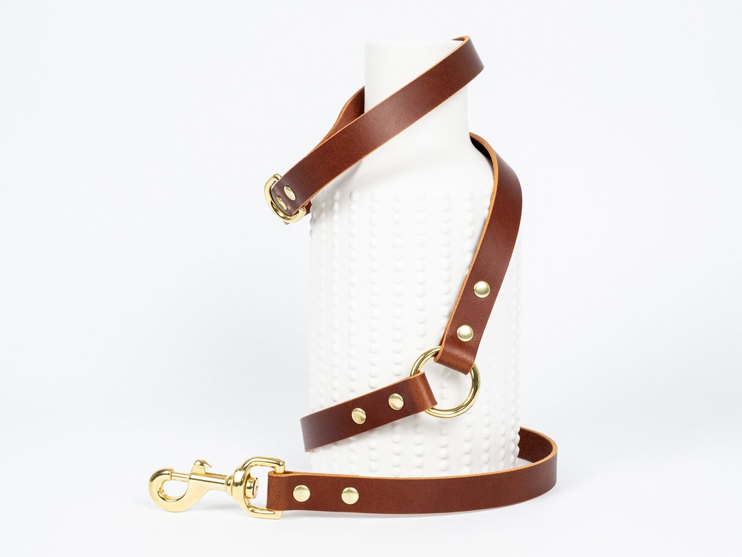 Brown Leash, Light Brown Dog Lead, Handmade Leather Leash With Brass ...