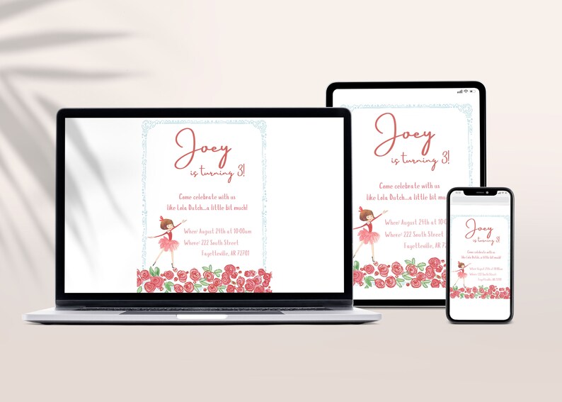 Lola Dutch Themed Birthday Invitation, French Girl Birthday Party ...