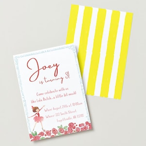 Lola Dutch Themed Birthday Invitation, French Girl Birthday Party ...