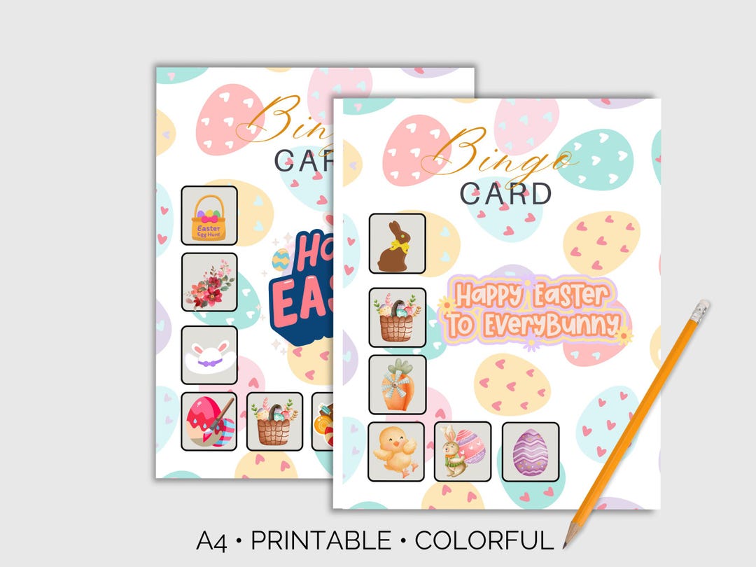 Printable Easter Bingo Cards Color Easter Bingo Cards Printable Black ...