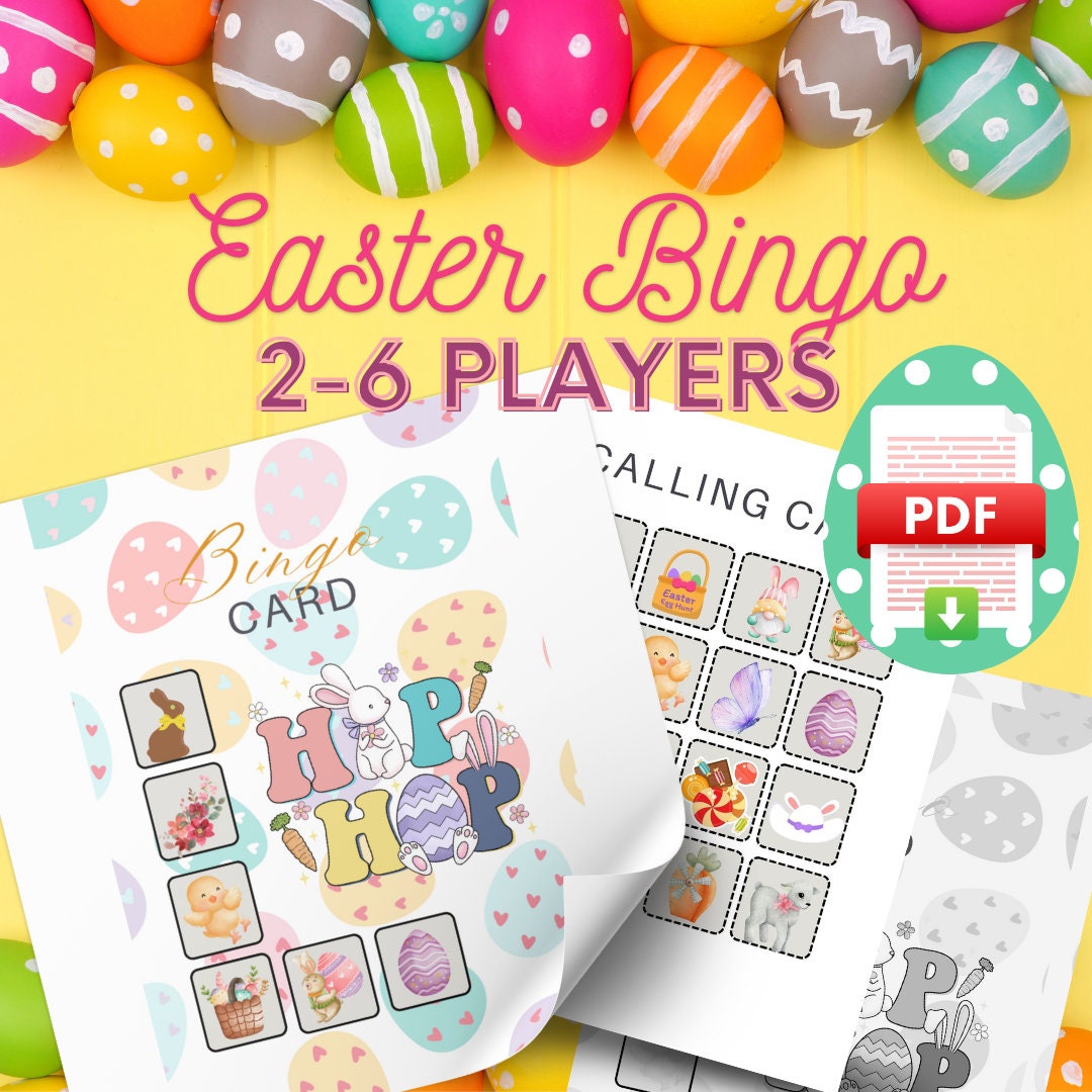 Printable Easter Bingo Cards Color Easter Bingo Cards Printable Black ...