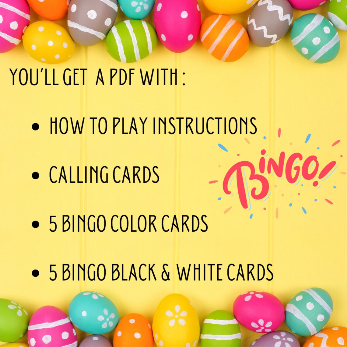 Printable Easter Bingo Cards Color Easter Bingo Cards Printable Black ...