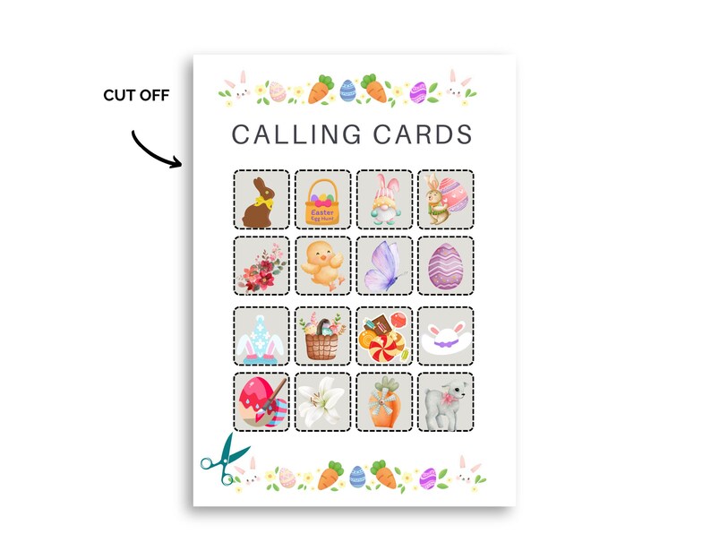 Printable Easter Bingo Cards Color Easter Bingo Cards Printable Black ...