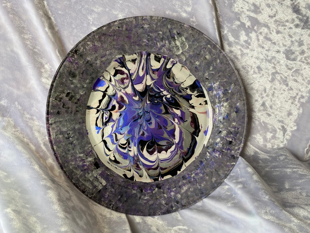 Hand Painted Large Glass Plate - Etsy