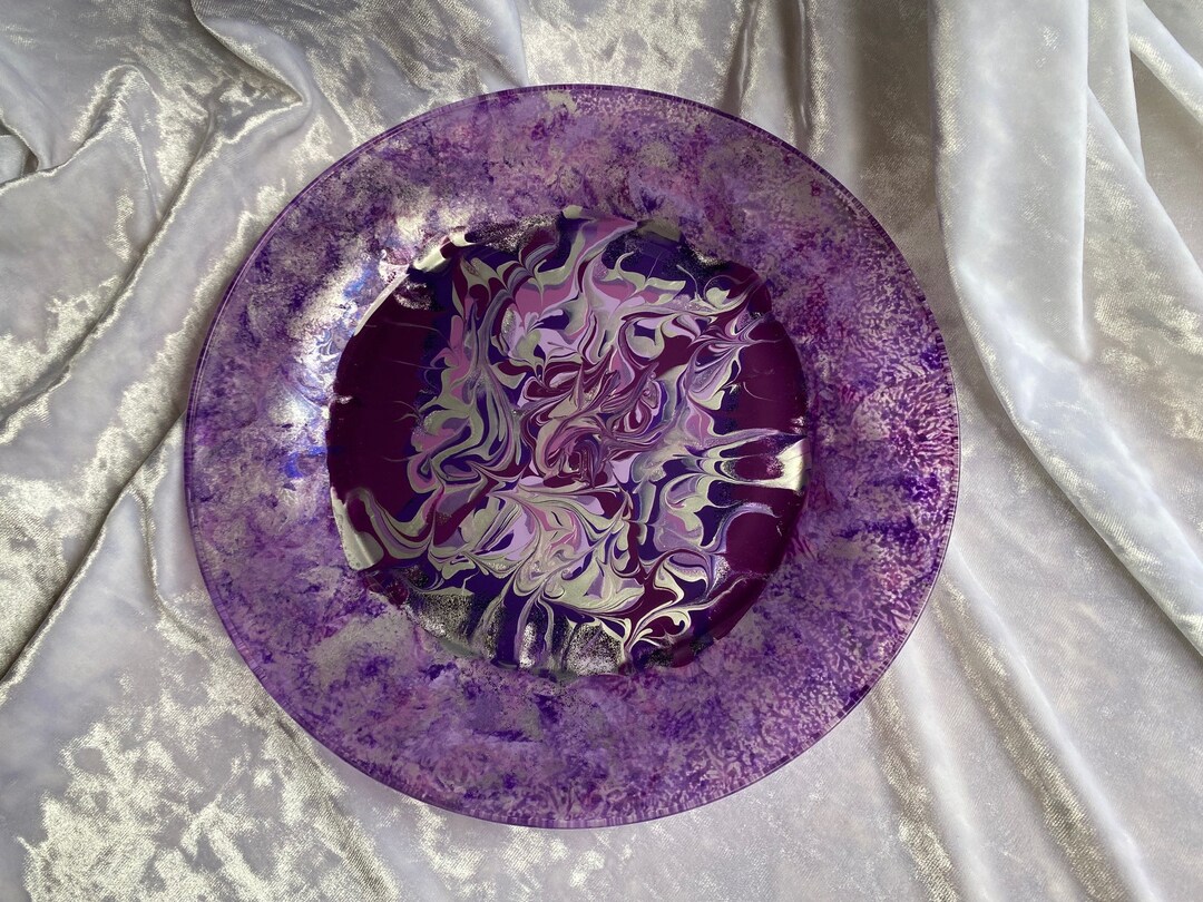 Hand Painted Large Glass Plate - Etsy