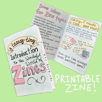 Intro to Zines – Printable Mini Zine, Art Classroom Guide (PDF Pattern ...