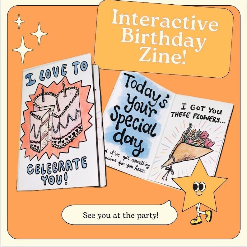Printable Zine- Interactive Birthday Card - Etsy