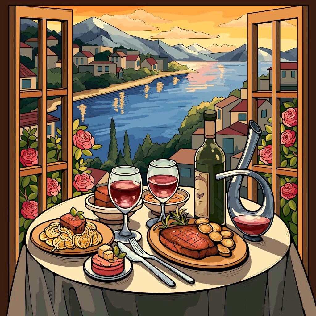 Fancy City Life With Luxury at It's Best, Wine and Sunset Food Coloring ...