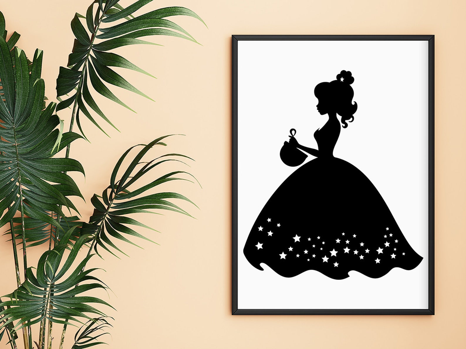 Princess Silhouette Svg, Cute Princess Black Silhouettes, Princess ...