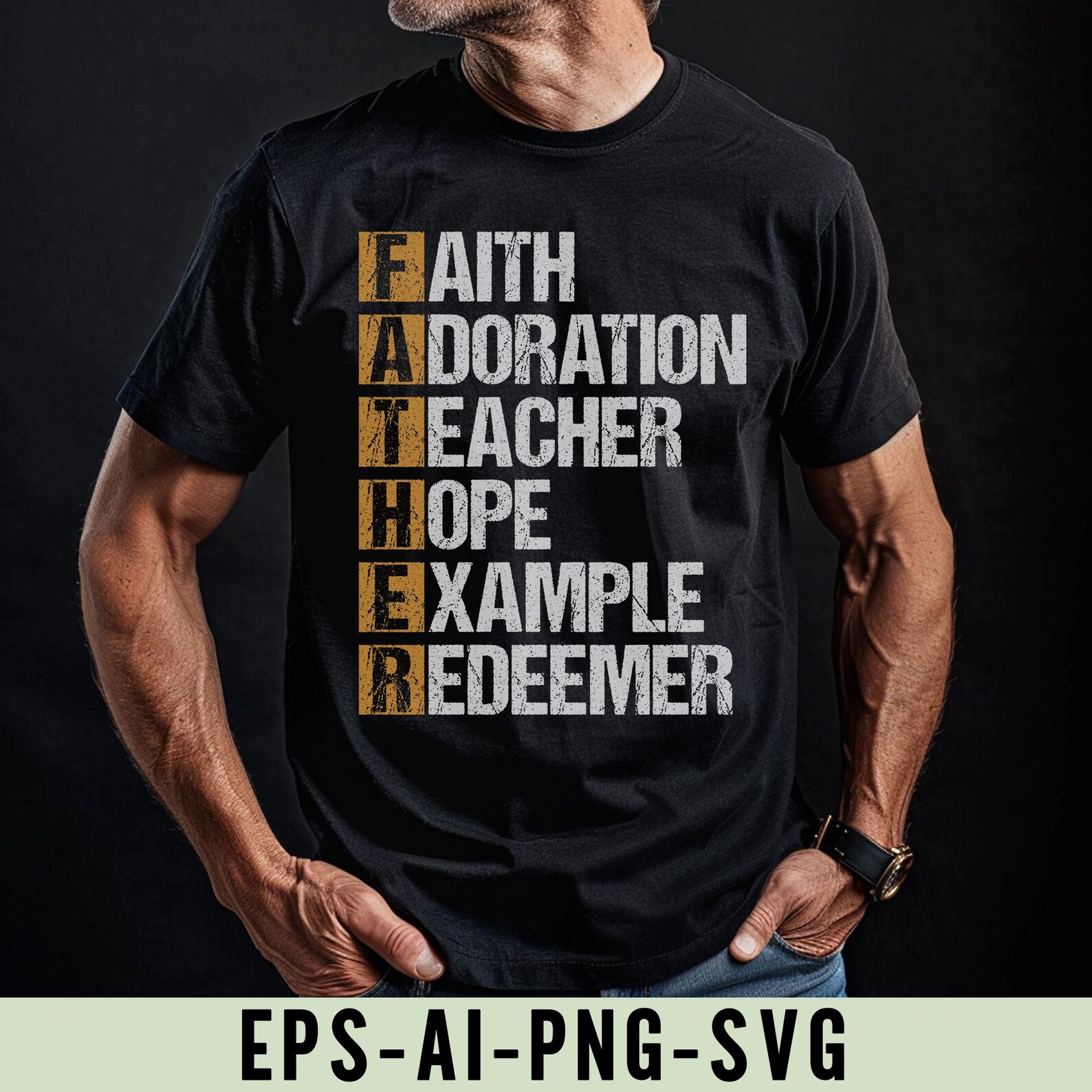 Christian Father's Day Shirt Png Svg, Faithful Dad Design, Religious ...