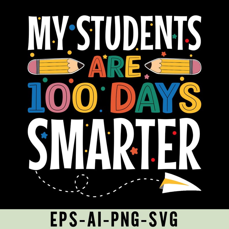 My Students Are 100 Days Smarter Png Svg, 100th Day of School Teacher ...