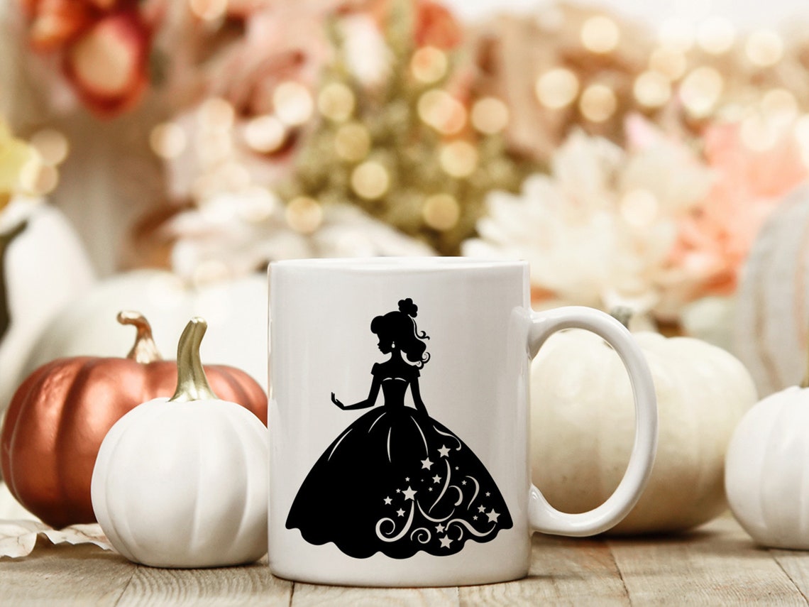 Princess Silhouette Svg, Cute Princess Black Silhouettes, Princess ...