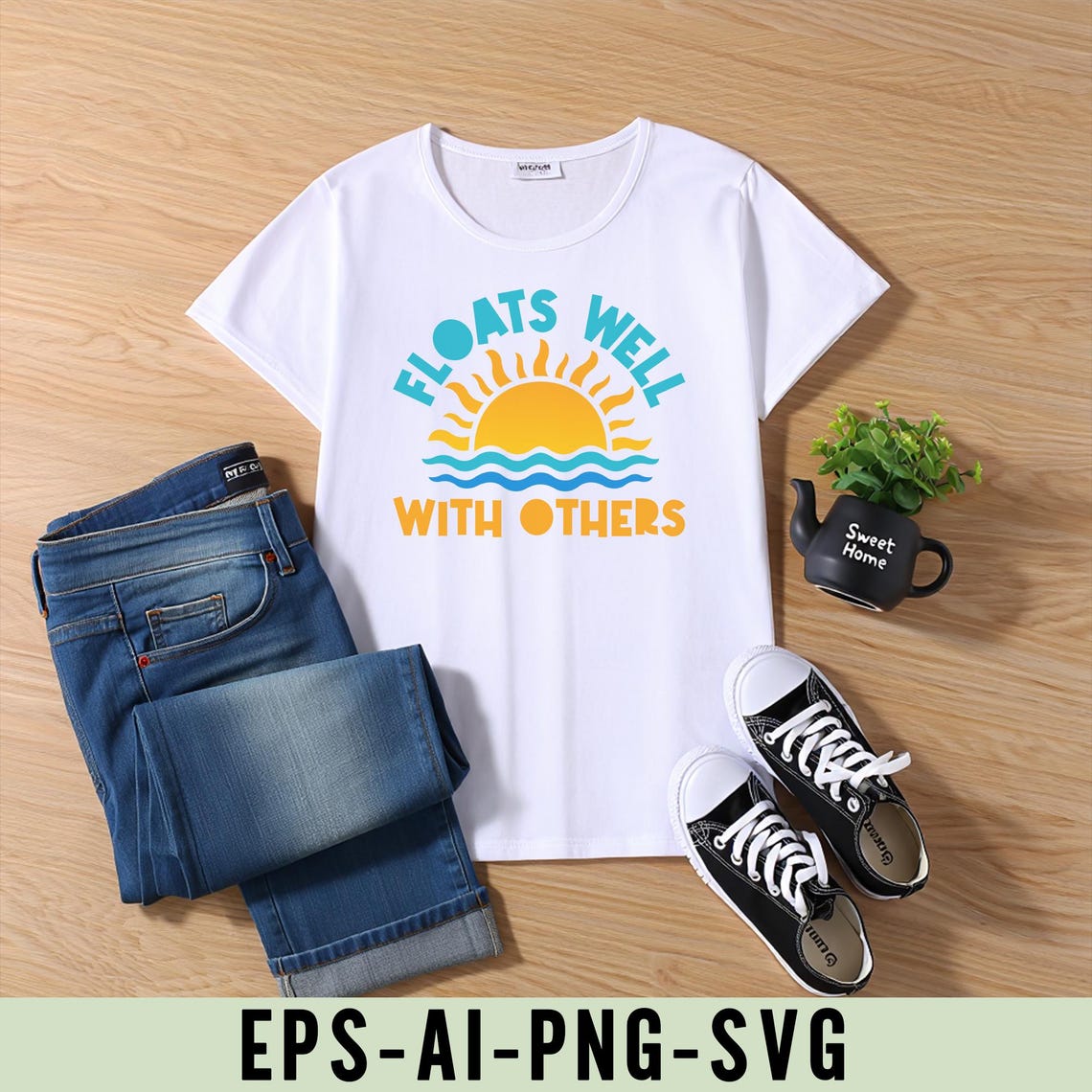 Floats Well With Others Png Svg, Funny Pool and Beach Summer Shirt ...