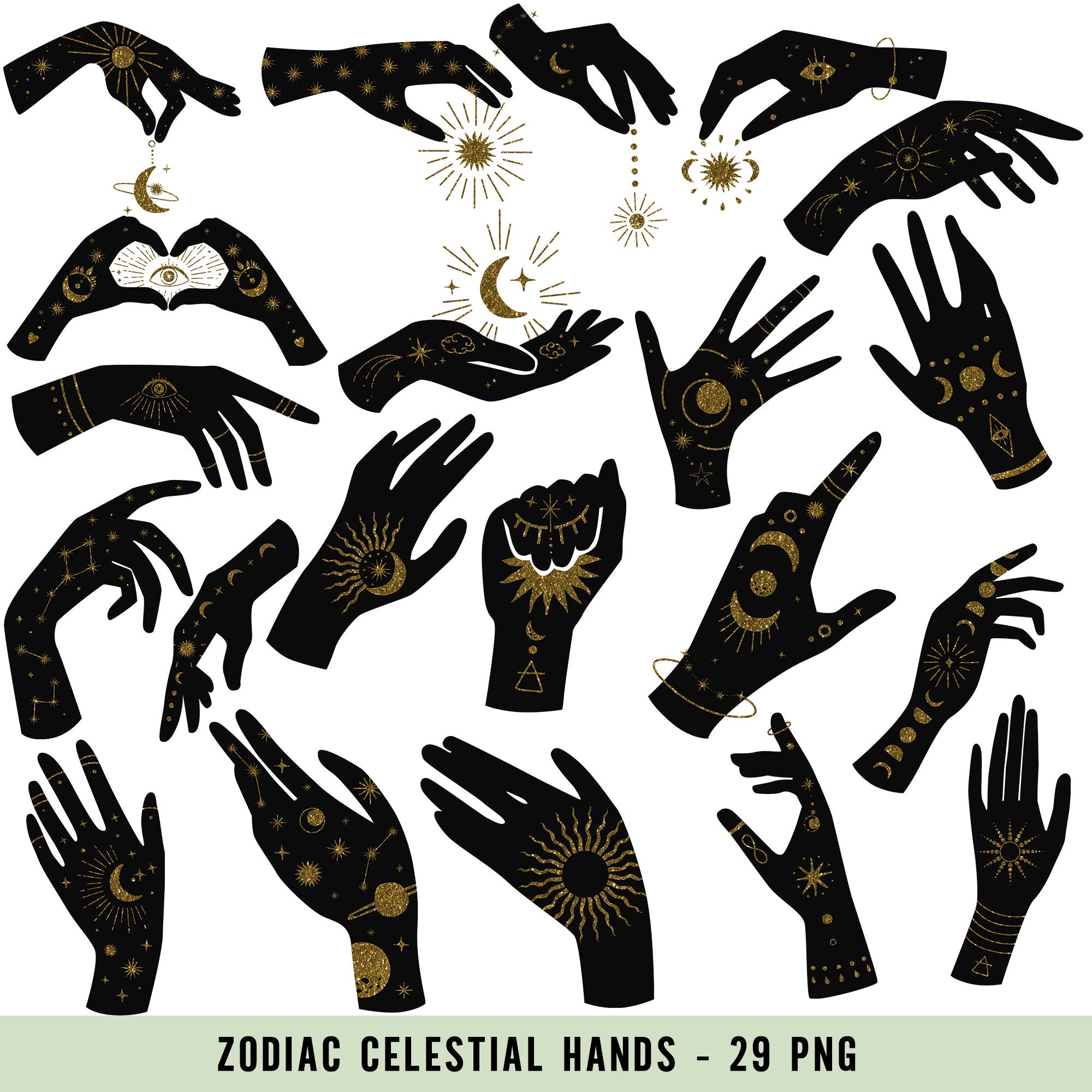 Zodiac Celestial Hands With Gold Celestial Decor - Etsy