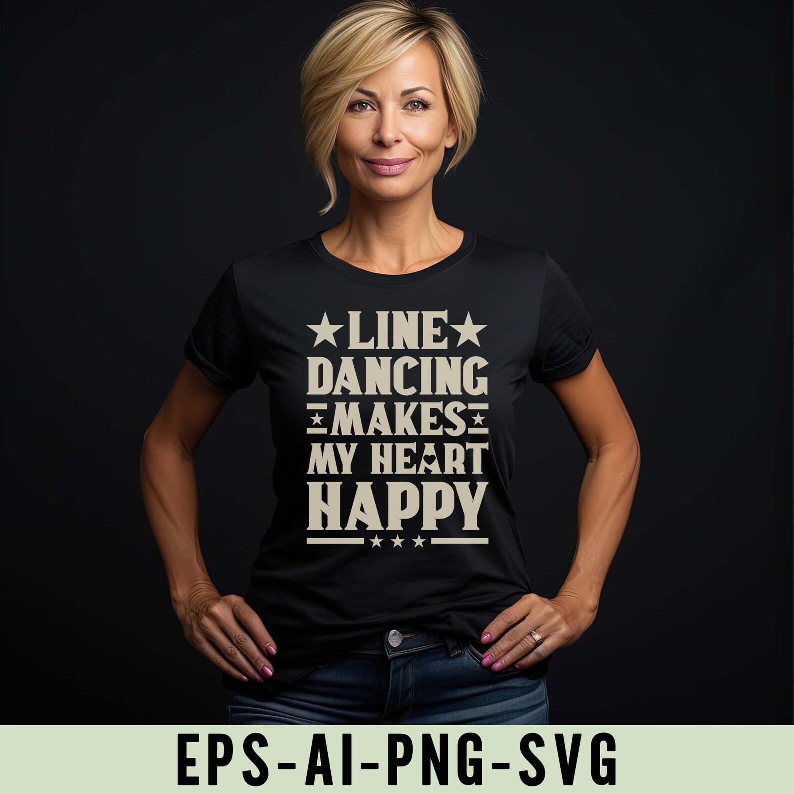 Line Dancing Makes My Heart Happy Png Svg, Western Country Music Shirt ...