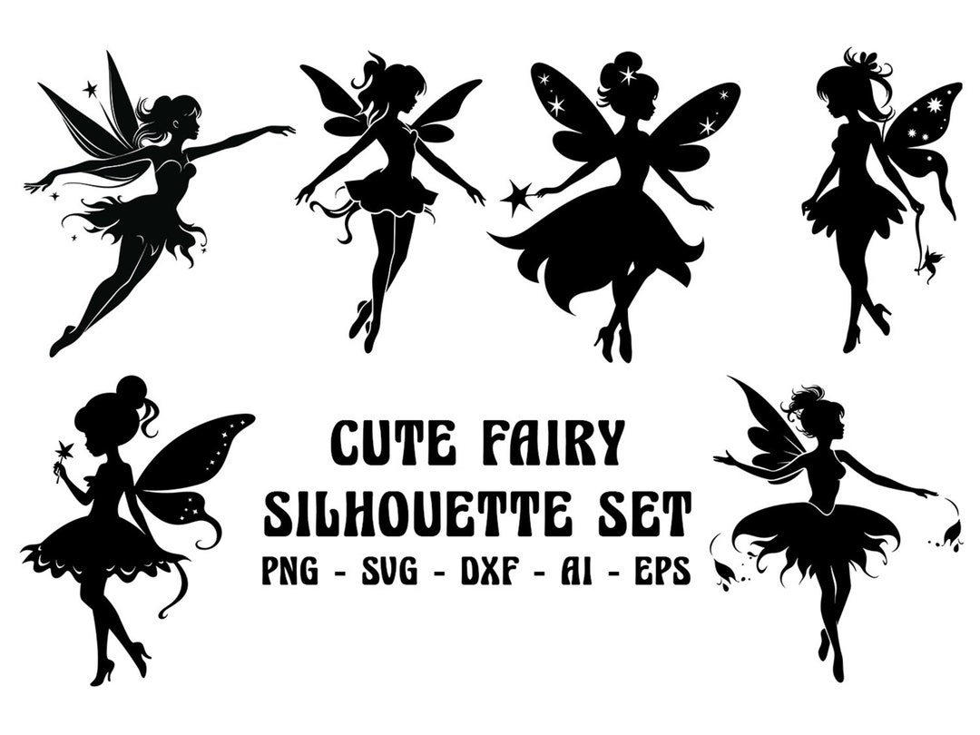 Fairy Silhouette Svg, Fairy Silhouette SVG Bundle, Fairy Clipart, Fairy ...