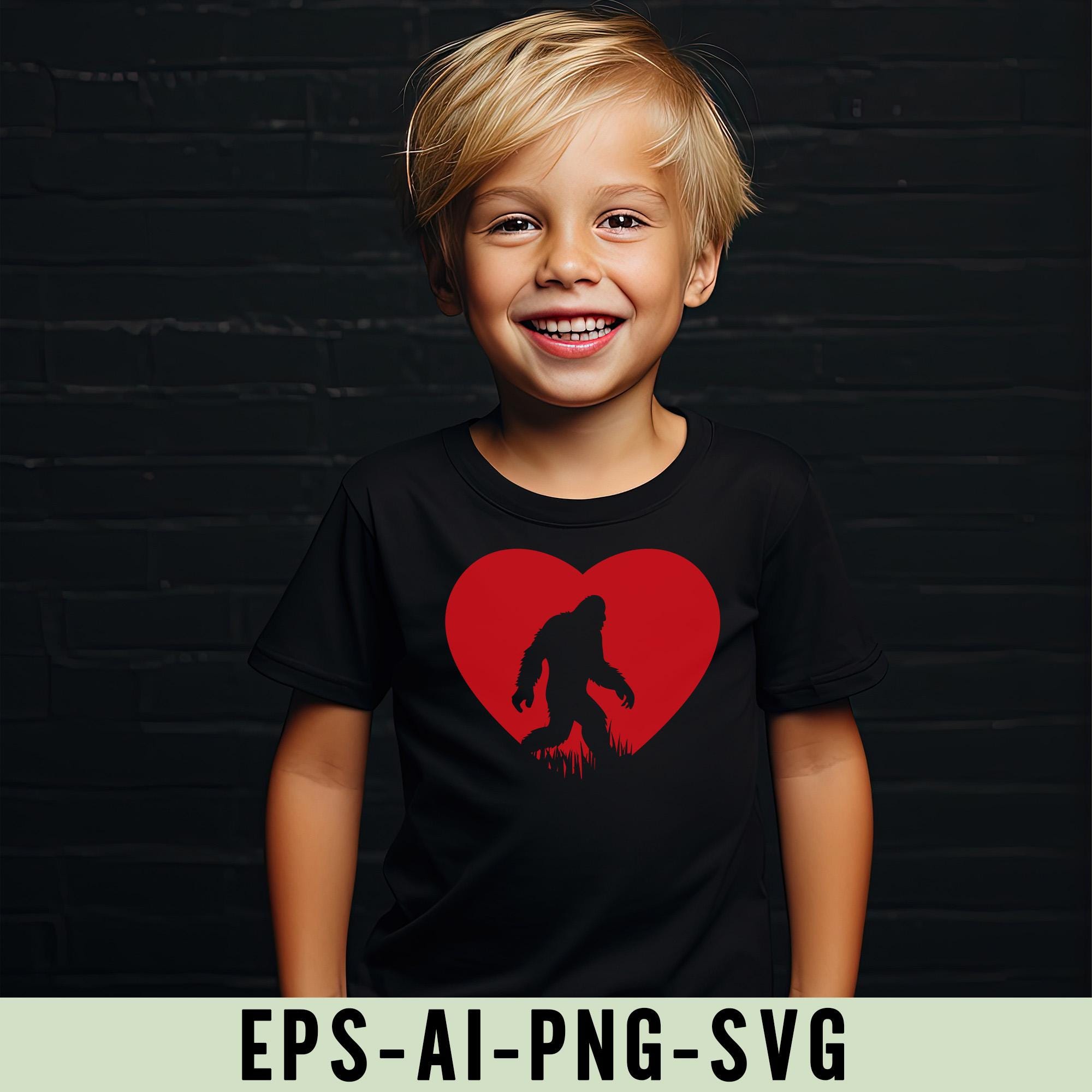 Bigfoot Heart Valentine's Day Png Svg, Bigfoot Love, Sasquatch Heart ...