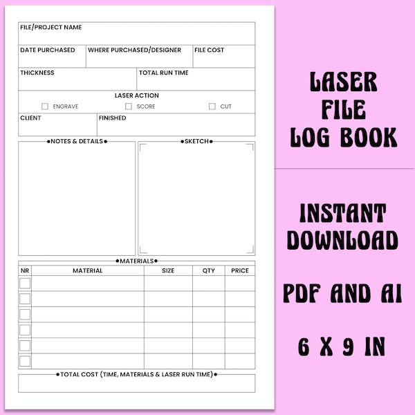Laser Log Book - Etsy