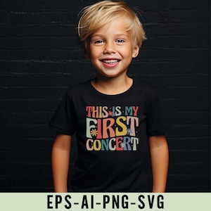 This is My First Concert Png Svg, Retro Groovy Music Event Shirt Design ...