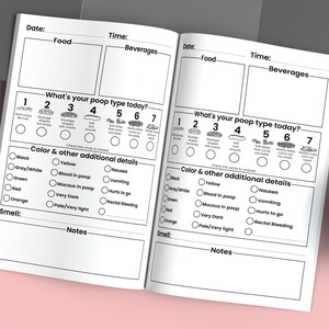 Poop Log Book, Poop Tracker, Bristol Stool Chart, Stool Journal, Bowel ...