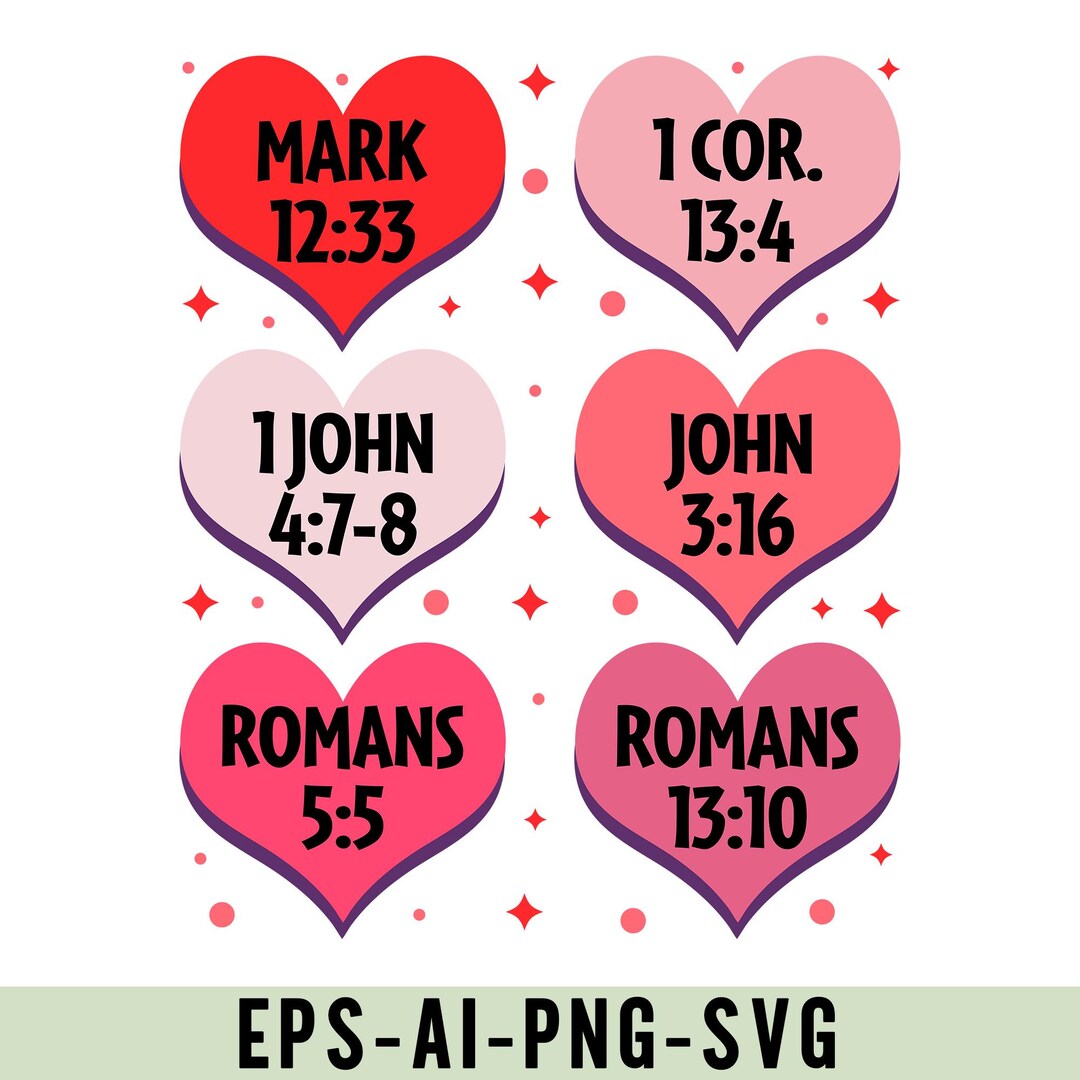 Bible Love Verses Png Svg, Christian Valentine's Day Shirt Design ...