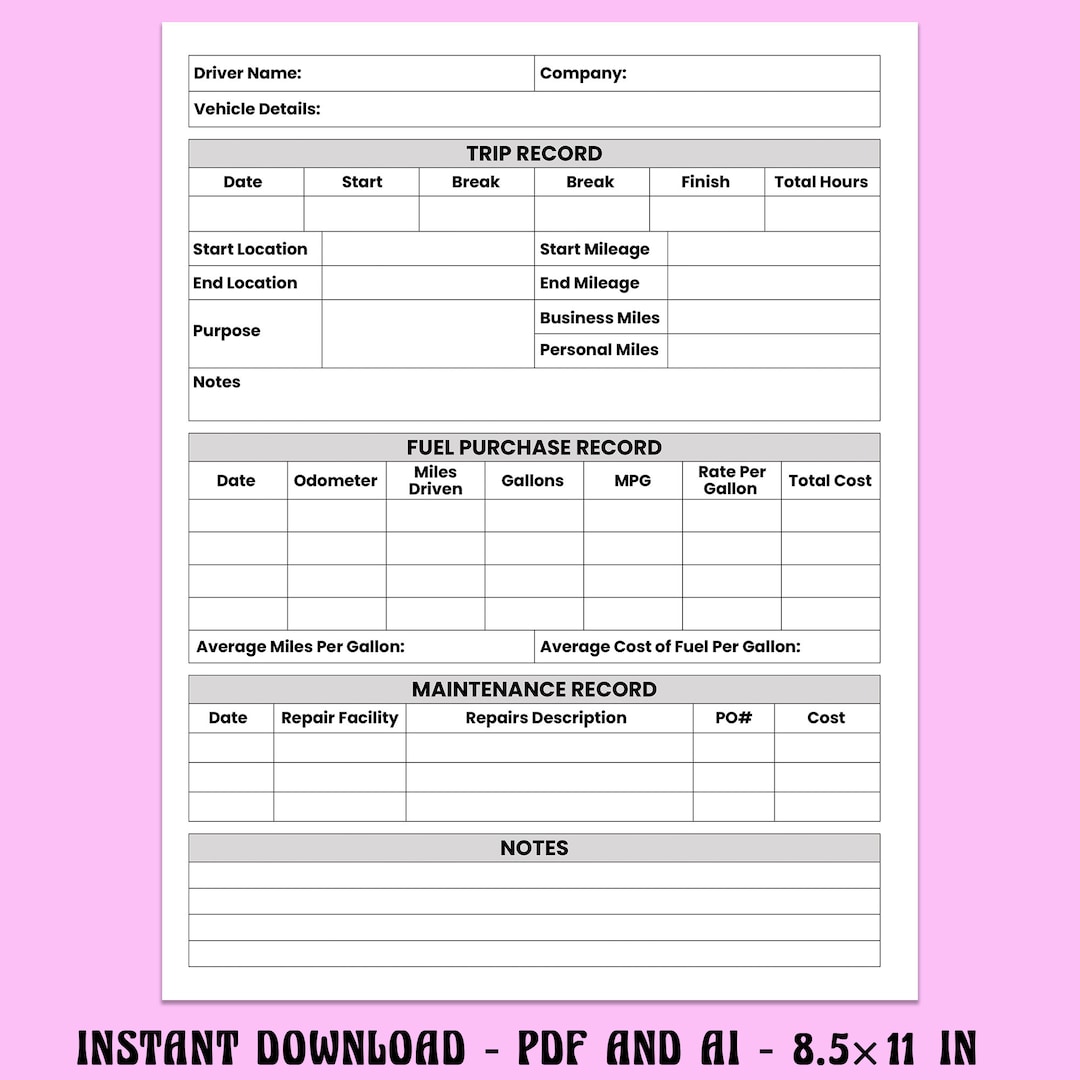Truck Driver Log Book, KDP Interior, KDP Template, Commercial Use - Etsy