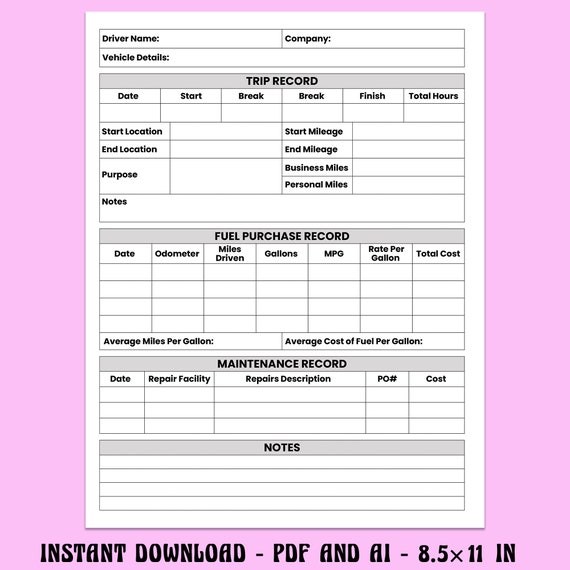 Truck Driver Log Sheet