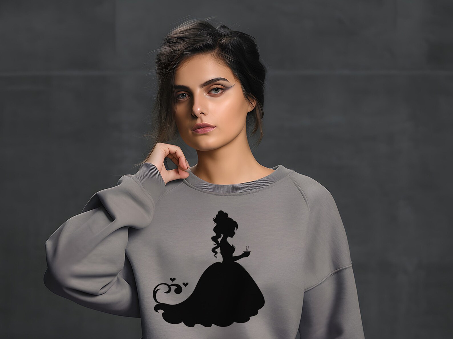 Princess Silhouette Svg, Cute Princess Black Silhouettes, Princess ...