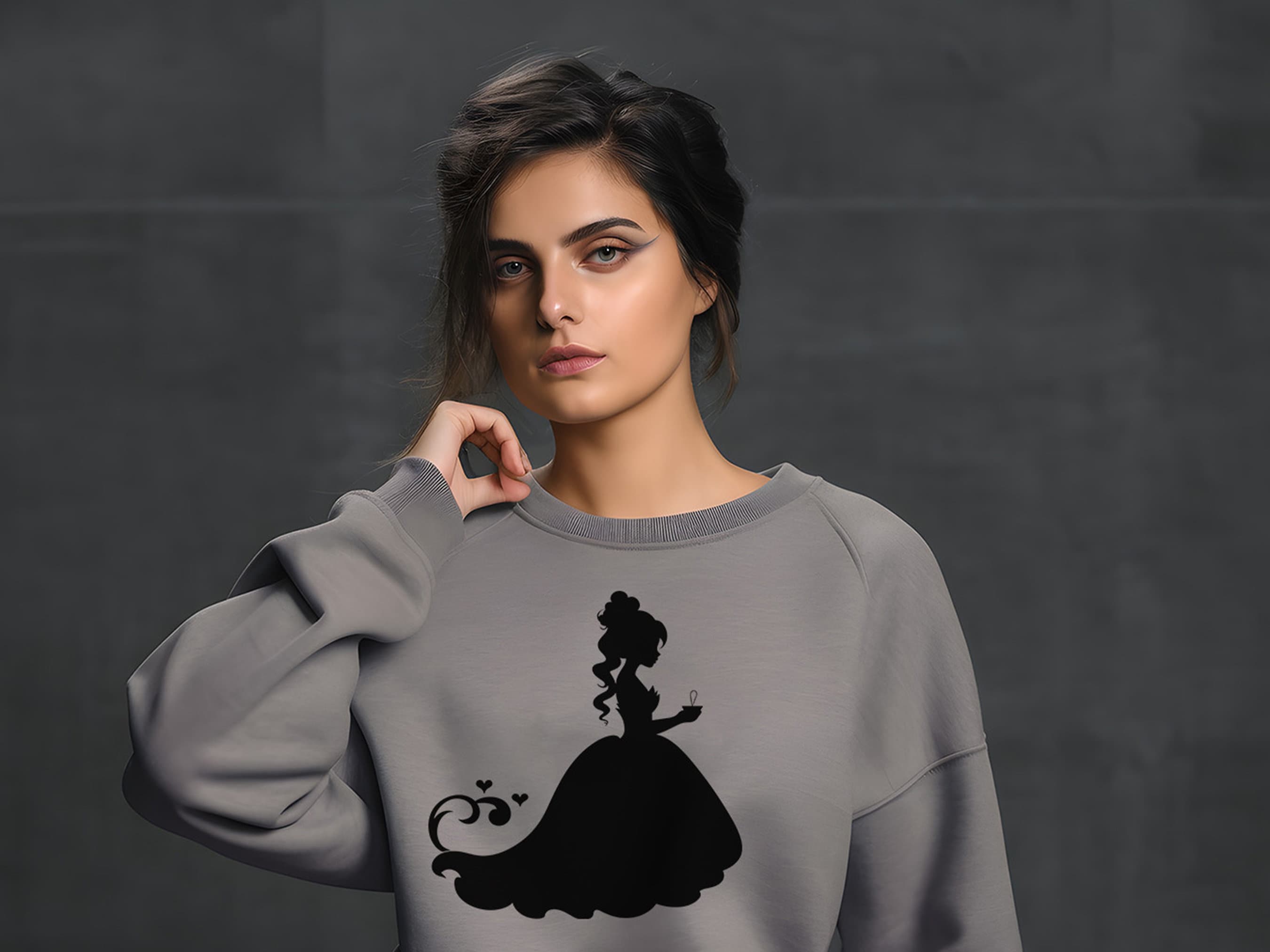 Princess Silhouette Svg, Cute Princess Black Silhouettes, Princess ...