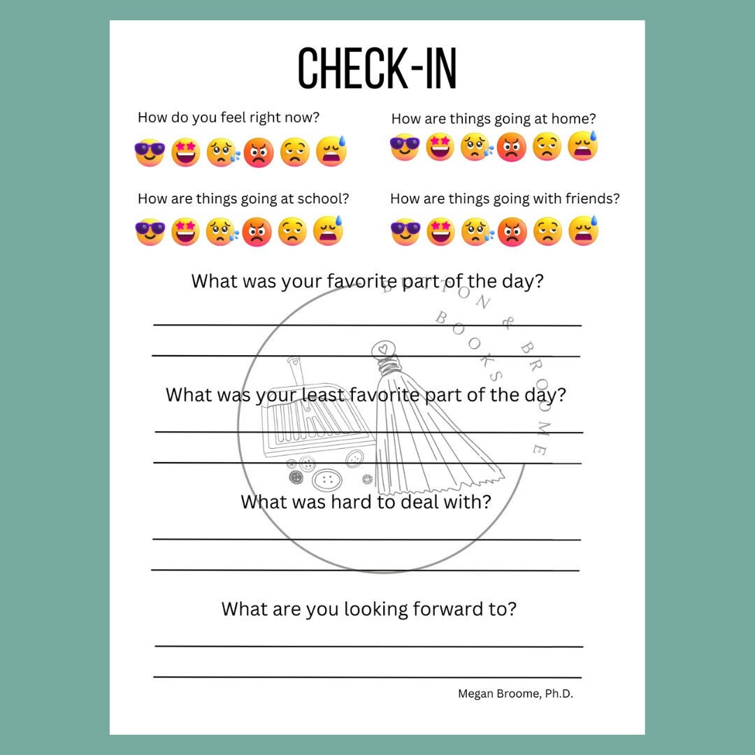 Child Therapy Check-in Sheet - Etsy