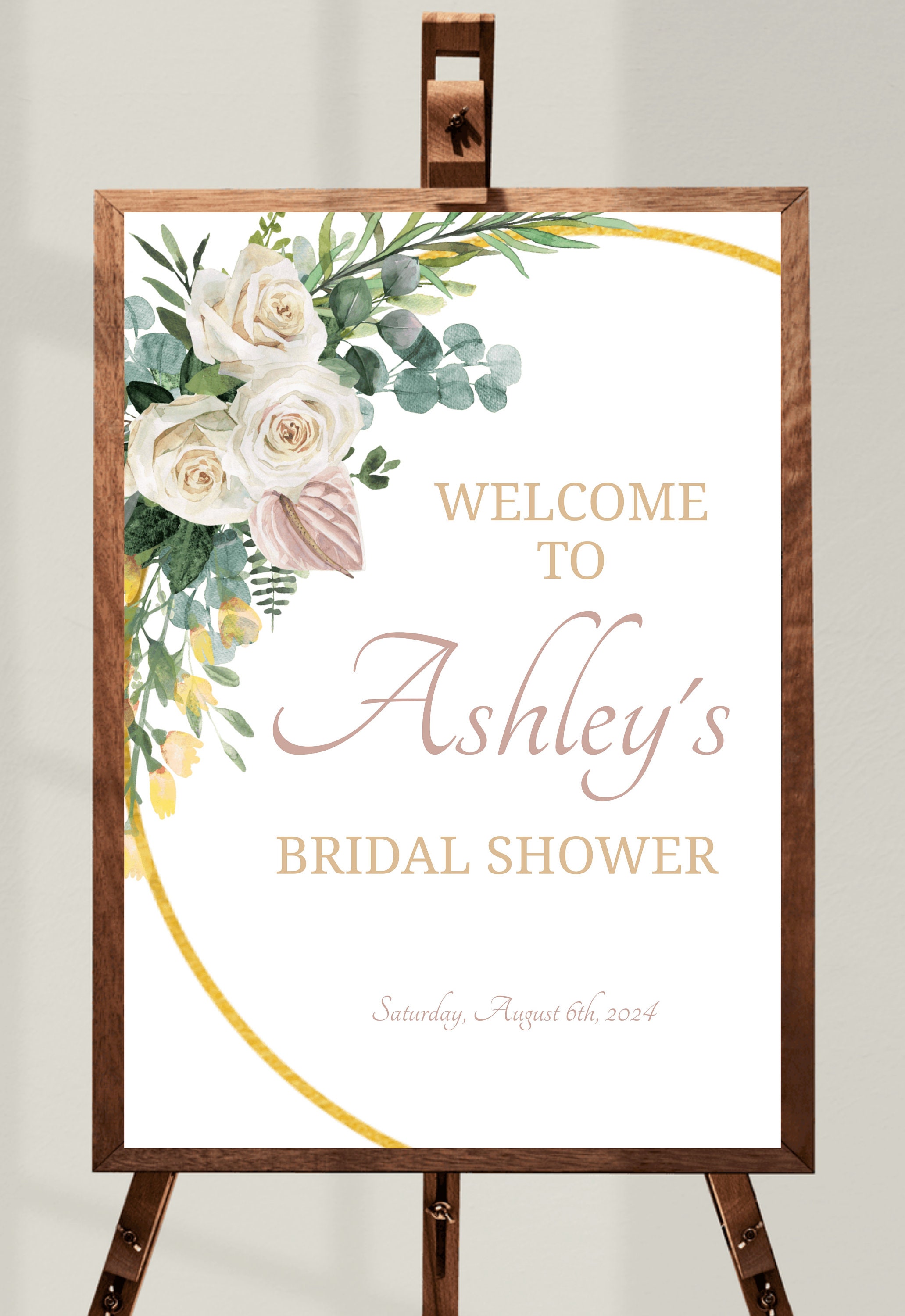 Bridal Shower Welcome Sign - Flower - Editable Printable Welcome Poster ...
