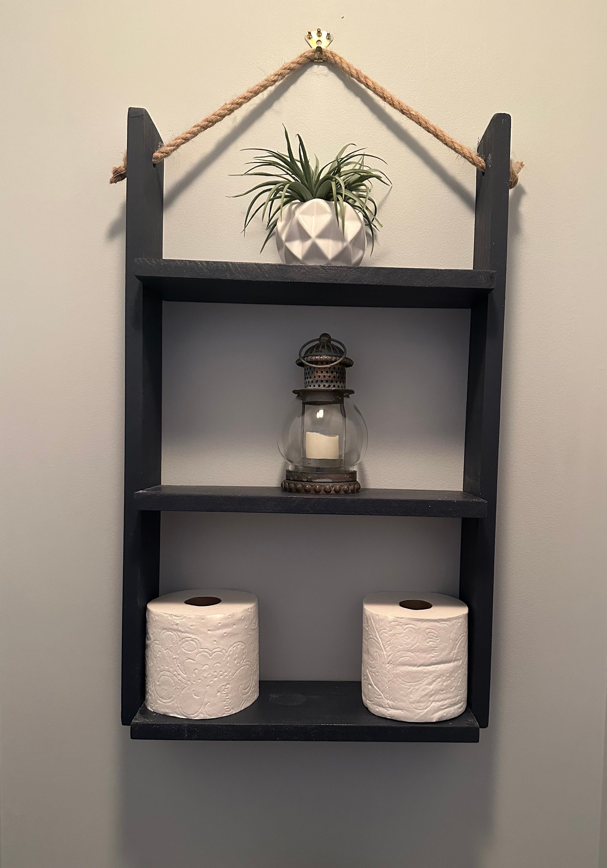 Rustic Hanging Wall Shelf - Etsy