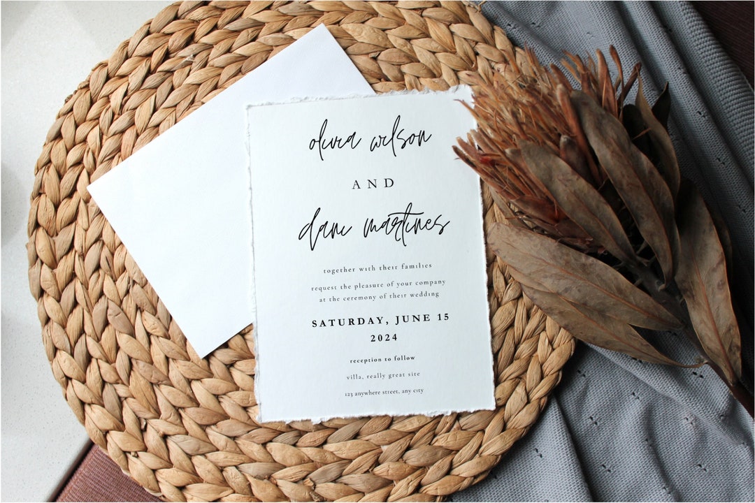 Modern Minimalist Wedding Invitation Suite - Etsy