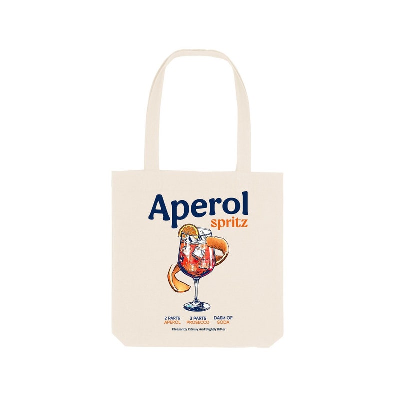 APEROL SPRTIZ Tote Bag, Cocktail Themed Gift, Made From Organic Cotton ...