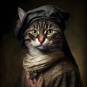 Medieval Tabby Cat Art Print, Fantasy Feline Decor - Etsy