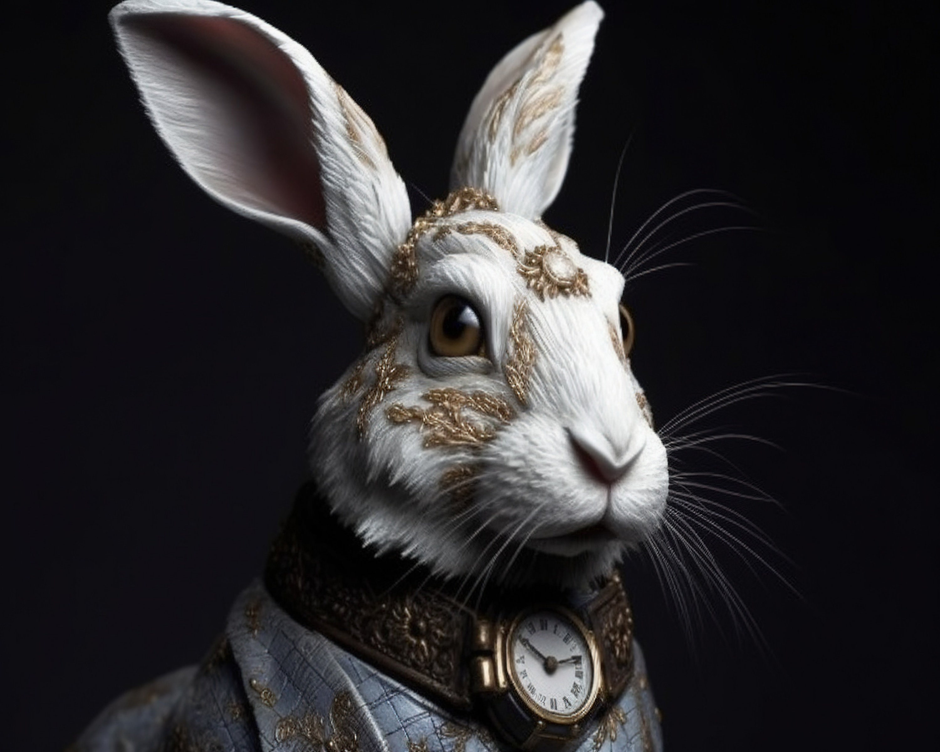 White Rabbit, Art Print, Wall Hanging, Animal Poster Picture, Fantasy ...