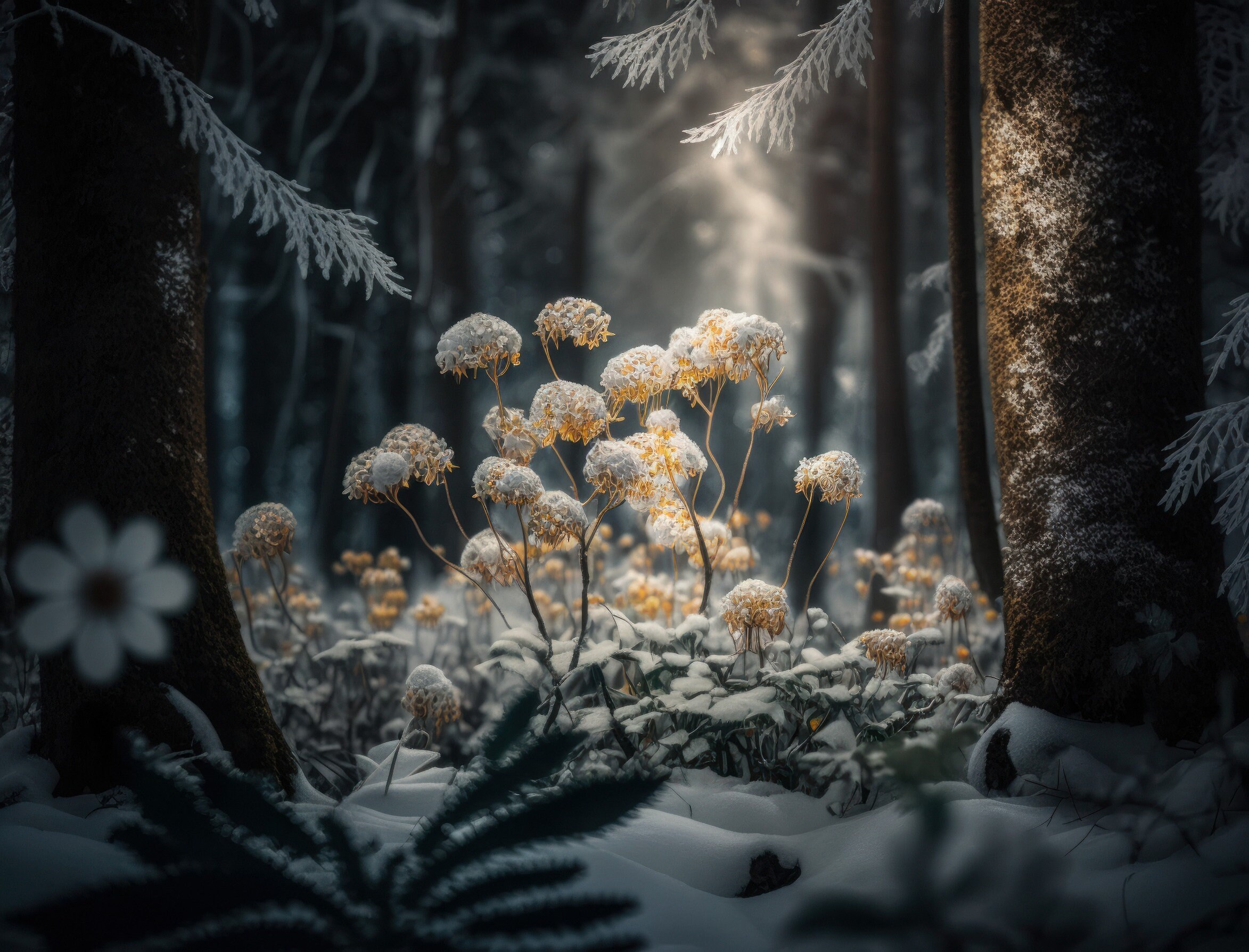 Floral Academia Dark Forest Art Print, Moody Woods Wall Decor - Etsy