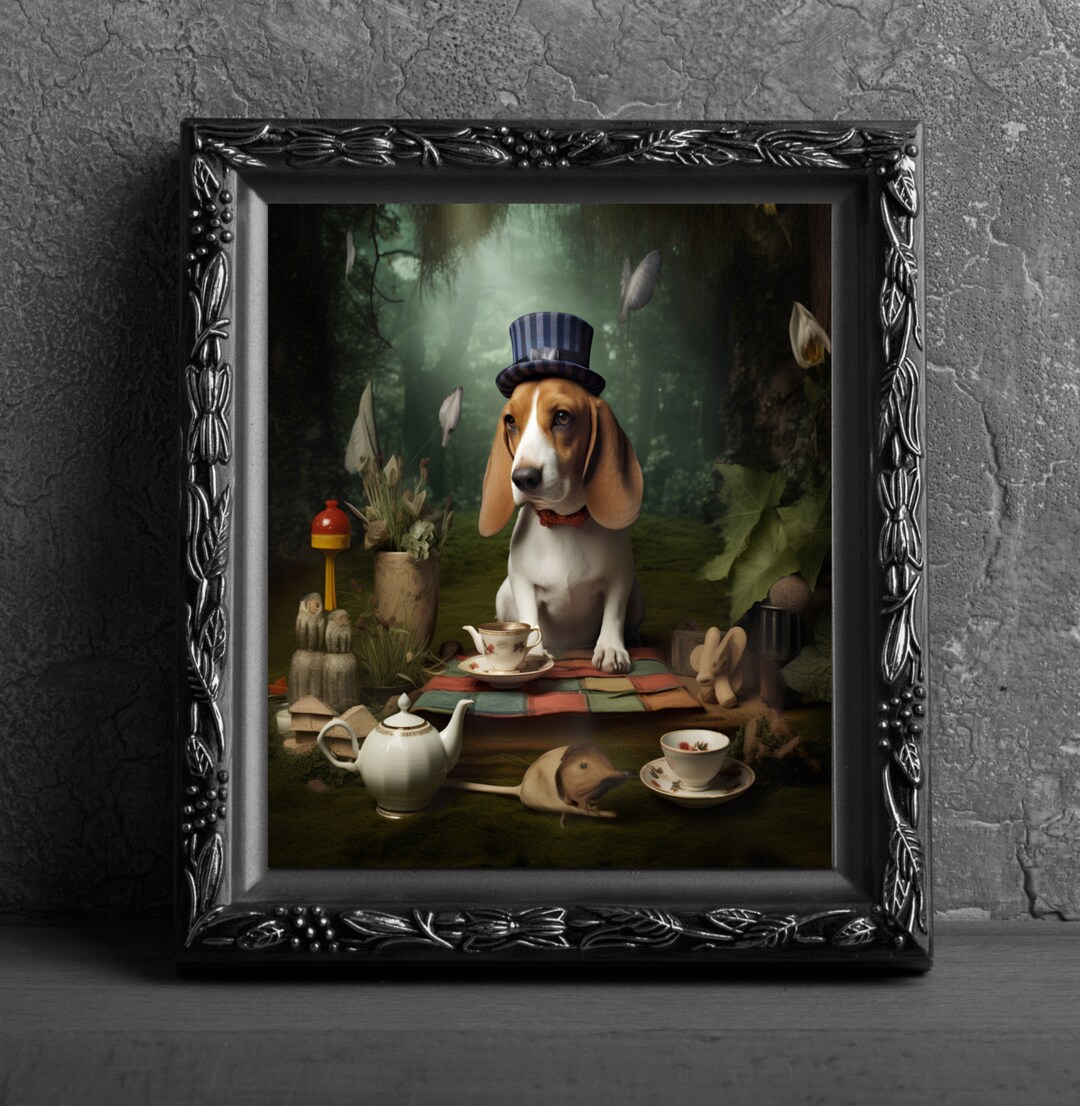 Beagle as Mad Hatter Art Print Wall Hanging Animal Poster - Etsy