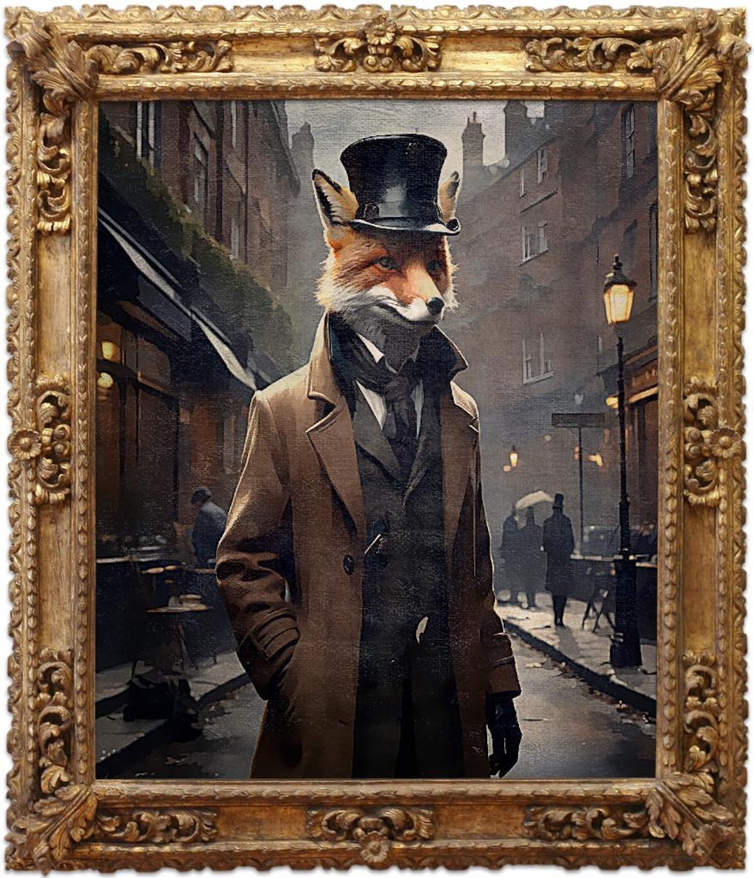 Sherlock Holmes Red Fox, Victorian Art Print, Wall Hanging, Animal ...