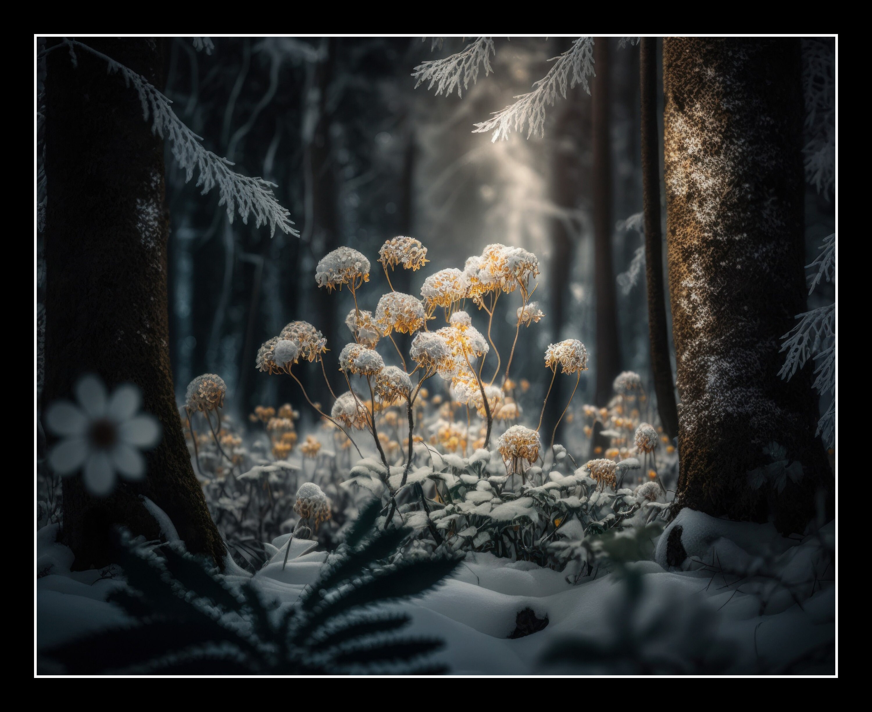 Floral Academia Dark Forest Art Print, Moody Woods Wall Decor - Etsy