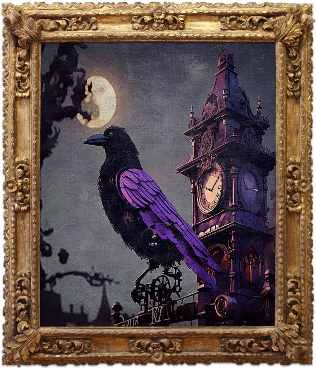 Steampunk Raven, Victorian Art Print, Wall Hanging, Animal Poster ...