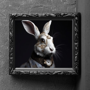White Rabbit, Art Print, Wall Hanging, Animal Poster Picture, Fantasy ...