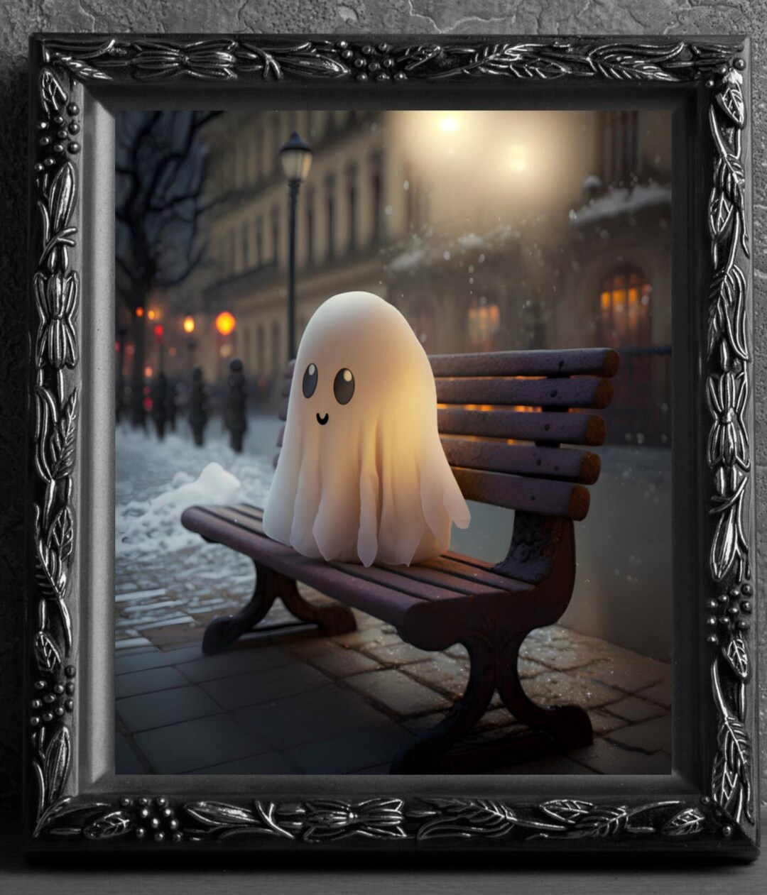 Cute Ghost Art Print, Cottagecore Halloween Decor (8x10) - Etsy