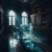 Skeleton in Old Library, Art Print, Wall Hanging, Animal Poster Picture ...
