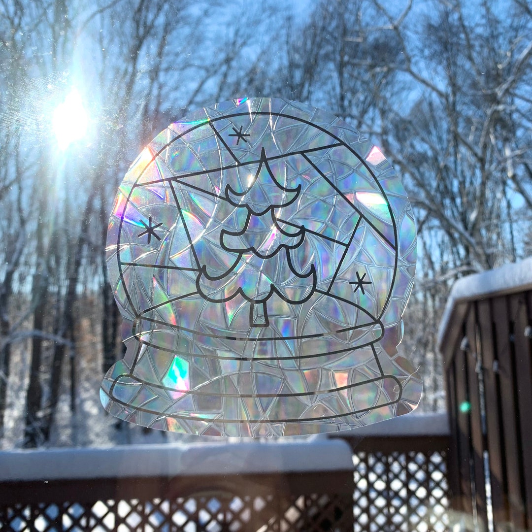 Silver Snow Globe: Rainbow Casting Suncatcher Window Cling - Etsy