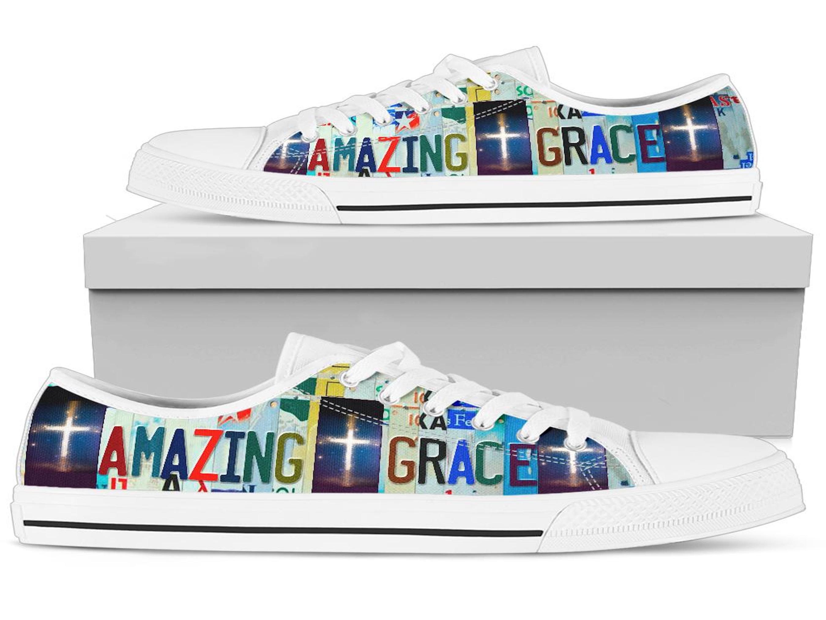 Amazing Grace Custom Shoes, Women Gift for Her, Custom Personal ...