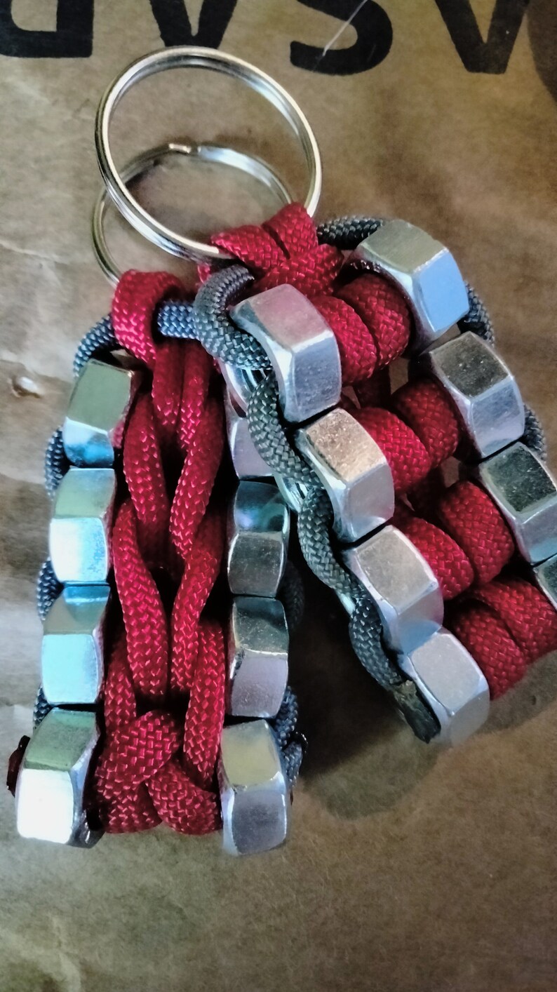 Fidget Paracord Hex Nut Keychains and Backpack Bling - Etsy